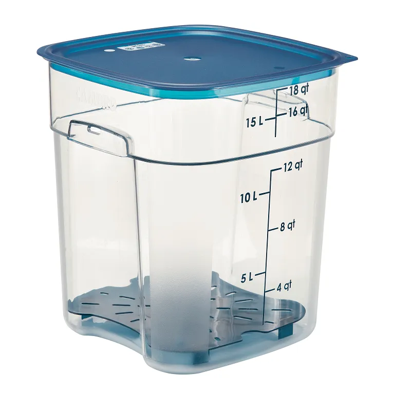 FreshPro Clear Square Food Container 18qt Blue – Surfas Online